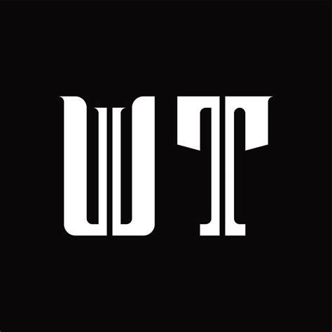 WT Logo Monogram With Middle Slice Design Template 16565295 Vector Art