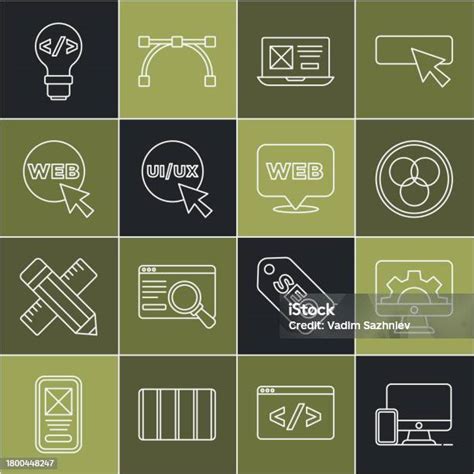 Set Line Monitor And Mobile Web Development Rgb Cmyk Color Mixing Ui Ux Design Graphic Front End