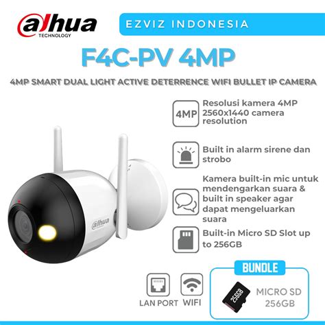 Jual Dahua F4c Pv 4mp 4mp Full Color 2way Audio Built In Alarm Wifi