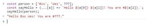 🔥 use es6 destructuring to convert an array argument into variables when you define your function