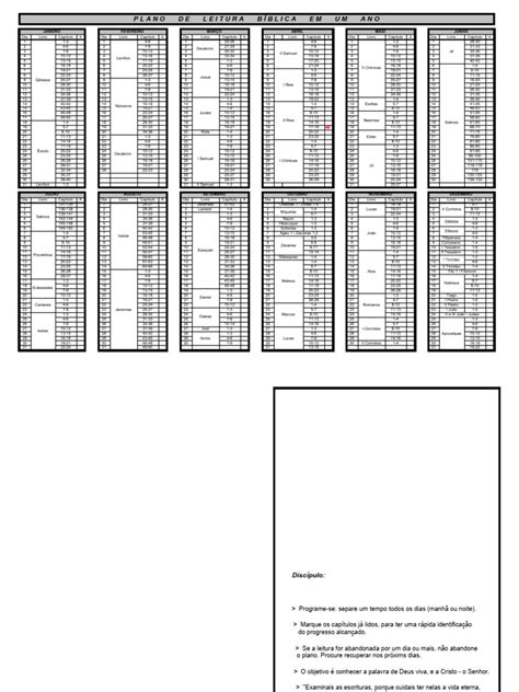 Plano De Leitura Biblica Em Um Anocópia Pdf Conteúdo Bíblico