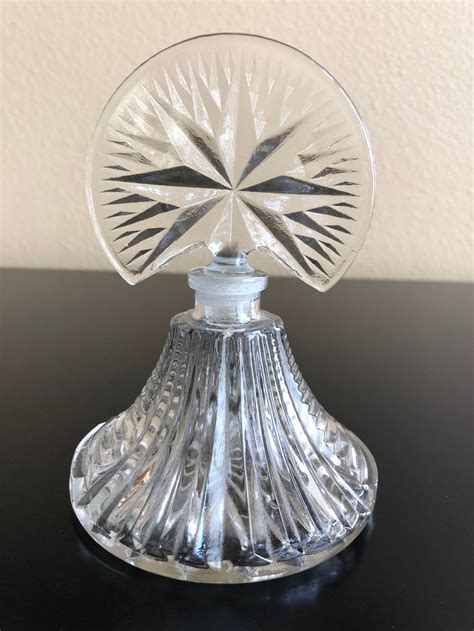 Vintage Irice Clear Glass Perfume Bottle Art Deco Perfume Etsy