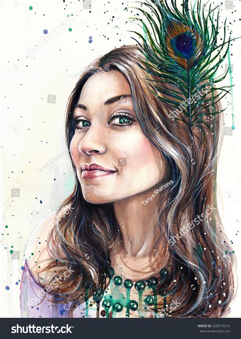 Watercolor Girl Portrait