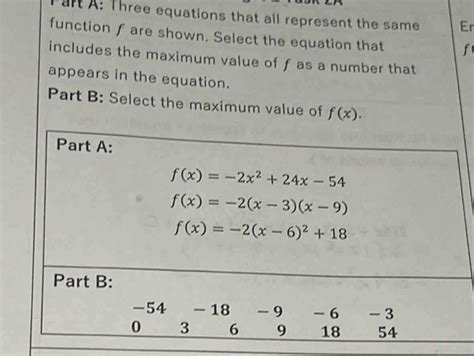 Solved Ar A Three Equations That All Represent The Same Er Function