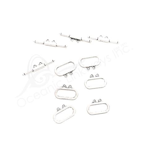 Close Out Beads Metal Oval Toggle Clasp For Double Row Pk 50 Pairs