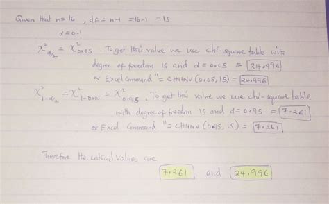 Solved Please Circle Final Answer Determine The Critical Values For Course Hero