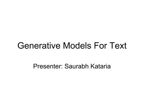 PPT Generative Models For Text PowerPoint Presentation Free Download ID 1305062
