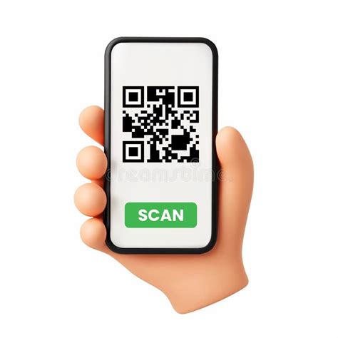 Qr Scan 3d Hand With Phone Scanning Qr Code Reader On Screen Access Payment And Verification
