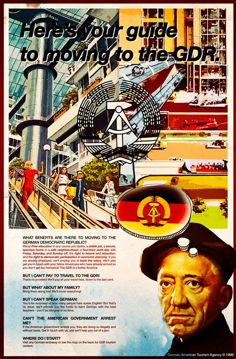 Gdr Poster From 1996 Advertising Americans To Emigrate There R