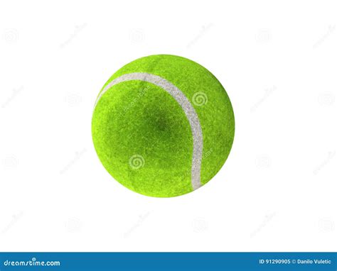 3D Rinden De Una Pelota De Tenis Verde Stock de ilustración