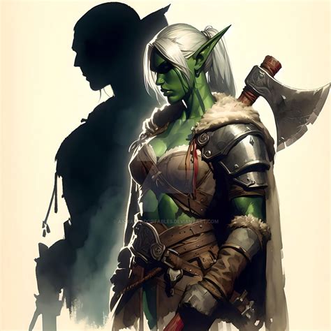 Half Orc Female Barbarian Warrior Adoptable 5 By Aicraftadoptables On