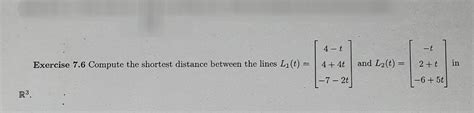 Solved Exercise 76 Compute The Shortest Distance Between