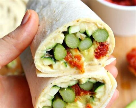 Asparagus Sun Dried Tomato Hummus Wraps Recipe Sidechef Recipe