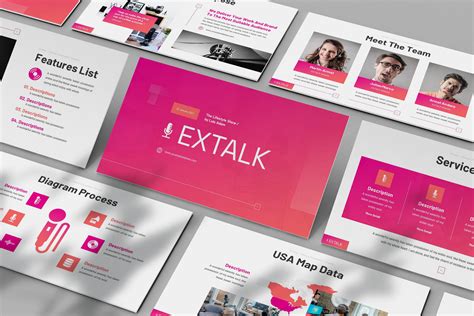 Extalk Podcast Presentation Template Slide Factory