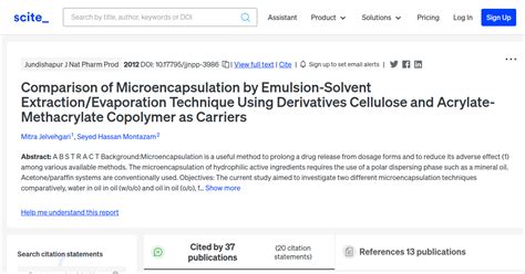 Comparison Of Microencapsulation By Emulsion Solvent Extraction