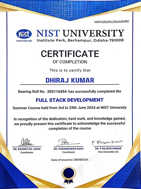 Dhiraj Singh Rajput On Linkedin Fullstackdeveloper Nistuniversity Coding Webdevelopment