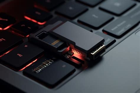 Usb Flash Drive On The Keyboard Of A Laptop Closeup Premium Ai
