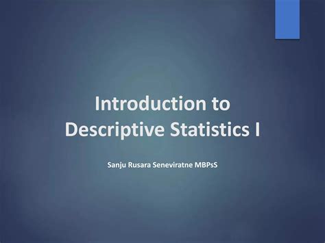 Introduction To Descriptive Statistics Pptx Business Accounting
