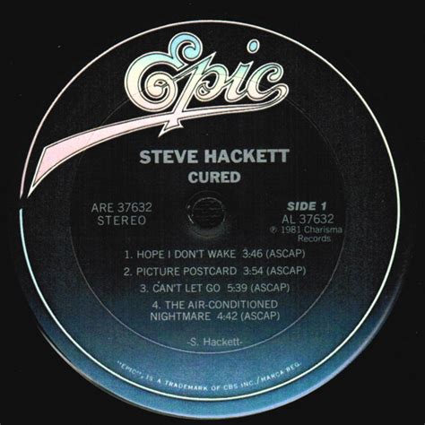 Steve Hackett Cured Used Vinyl High Fidelity Vinyl Records And Hi
