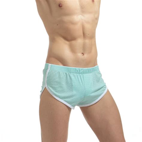 Sexy Men Mesh Boxers Trunks Breathable Underwear Boxer Sleep Wear