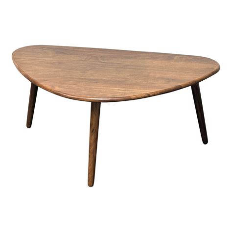 Poly And Bark Forma Walnut Triangular Coffee Table Chairish