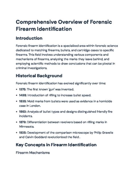 Forensic Firearm Identification Key Concepts And Techniques Overview