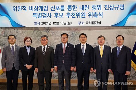 민주 내란 일반특검 추천절차 착수尹탄핵소추단도 구성종합