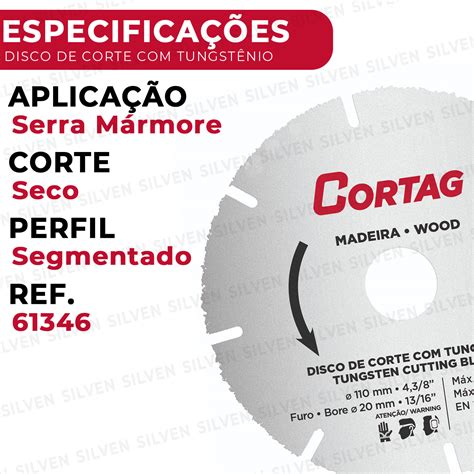 Disco de Tungstênio Corte 110mm para Madeira MDF Compensado Aglomerado