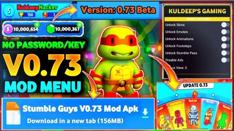 Stumble Guys Mod Apk 😍 073 Latest Mod Menu 🔥 Unlimited Money Anx