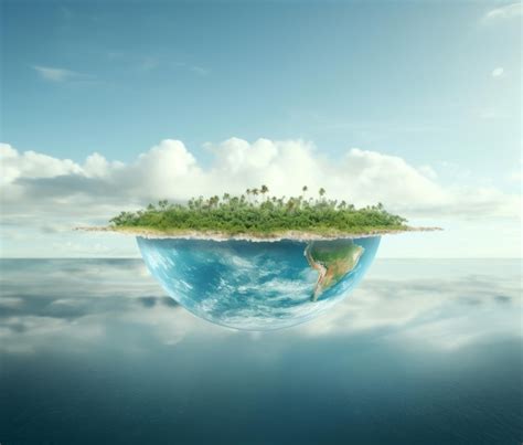 Premium Photo A Small Island Floating In The Middle Of The Ocean