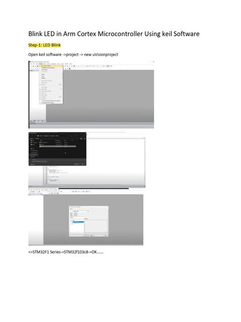 blink led in arm cortex microcontroller using keil software pdf