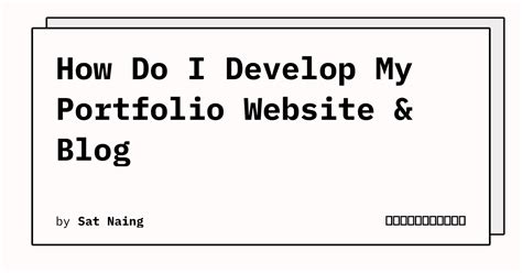 How Do I Develop My Portfolio Website And Blog