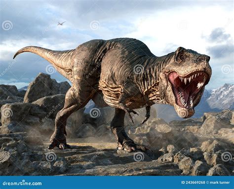 Tyrannosaurus From The Cretaceous Era 3d Illustration Cartoondealer