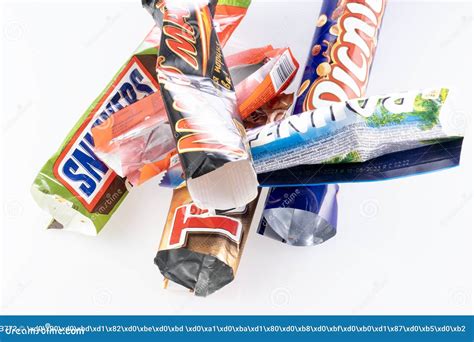 Crumpled Chocolate Bar Wrappers Editorial Photo 274617379