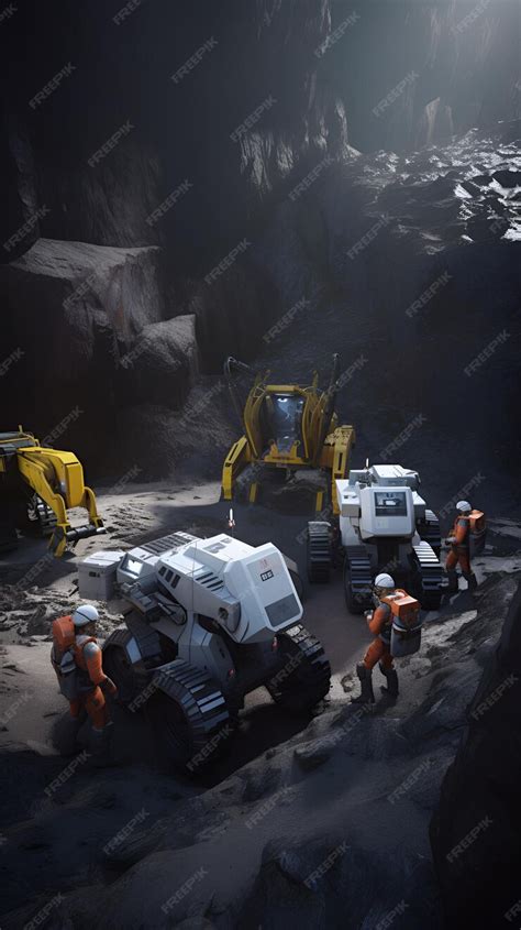 Premium Photo Futuristic Mining Equipment In Asteroid To Extract Valuable Resources Space