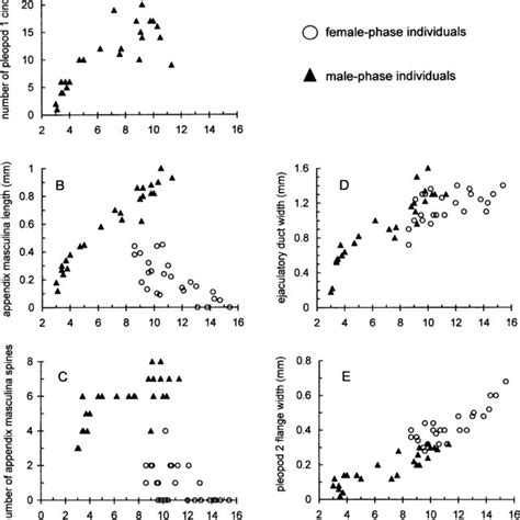 Variation In Sexual Characteristics With Increasing Body Size Of