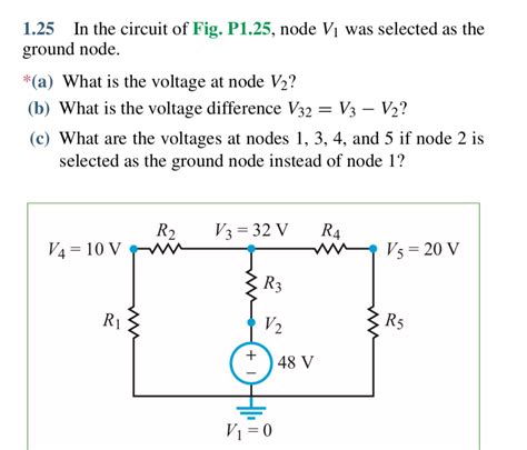 [solved] 1 25 In The Circuit Of Fig P1 25 Node V1 Was Selected As The Course Hero