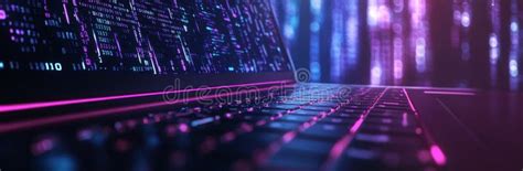 Background With Blue Binary Code A Network Of Scientific Data Binary