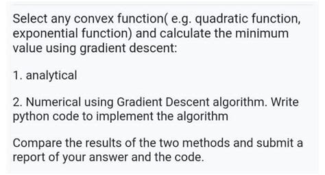 Solved Select Any Convex Function E G Quadratic Function Chegg