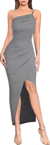 Vfshow Womens Sexy Summer Ruched Club Party Fitted One Shoulder Bodycon