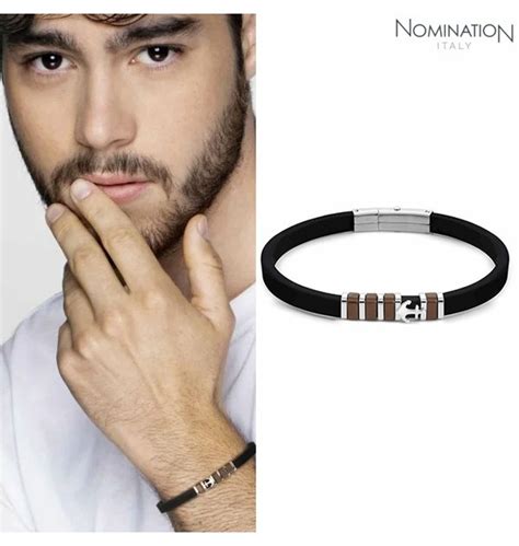 노미네이션 팔찌 City 시티 Bracelet In Steel And Silicon With Chocolat 티몬