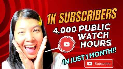 PAANO MAKUHA ANG 1 000 SUBSCRIBERS AT 4 000 PUBLIC WATCH HOURS IN JUST
