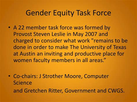Ppt Gender Equity Task Force Report Powerpoint Presentation Free