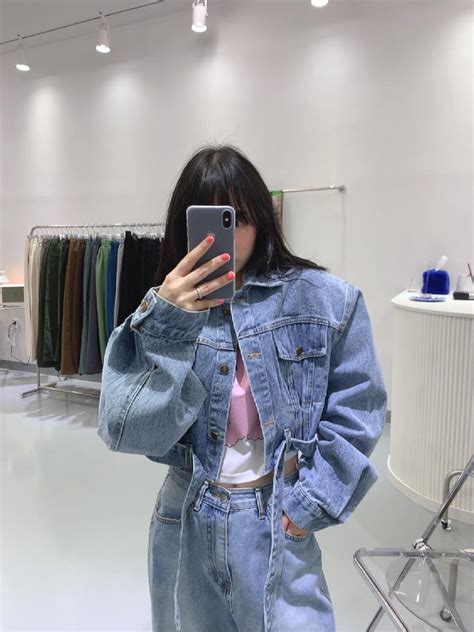 1color 트렌디 봄 캐주얼 어깨 패드 벨트 크롭 청자켓