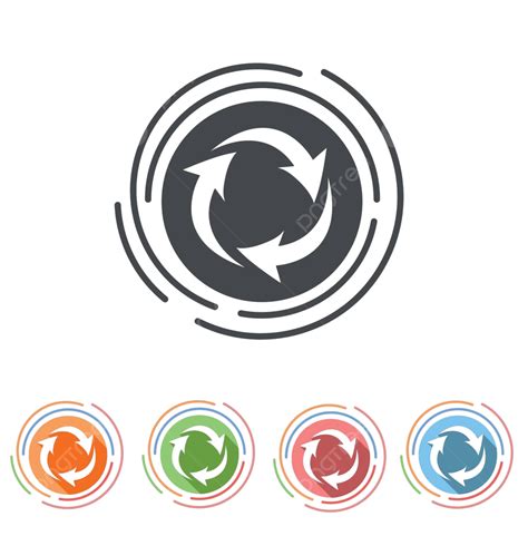 Arrows In A Circle Process Icon Process Flow Design Vector Process