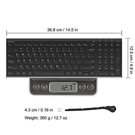 Arteck Hw193 Usb Wireless Keyboard Stainless Steel Ultra Slim Full Size