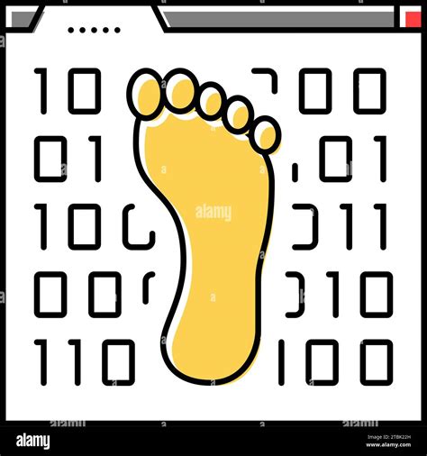Digital Footprint Cyberbullying Color Icon Vector Illustration Stock