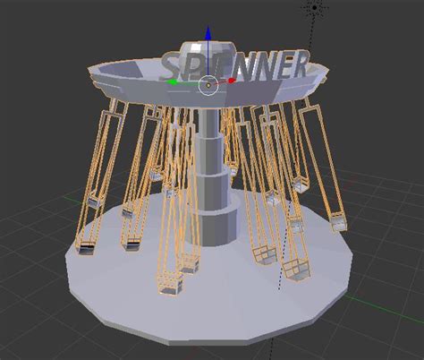 Blender 游乐场旋转椅3d模型素材资源免费下载 Blender3d模型库