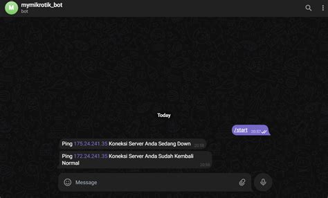 Monitoring Jaringan Mikrotik Dengan Notifikasi Chat Bot Via Telegram