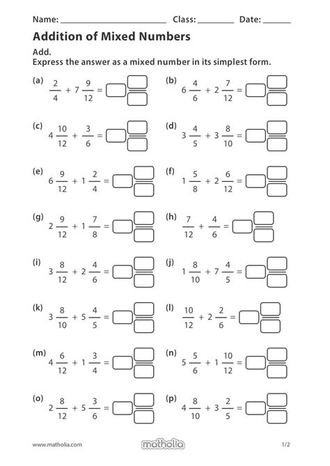 Adding Mixed Numbers Worksheets Worksheets Worksheet Hero